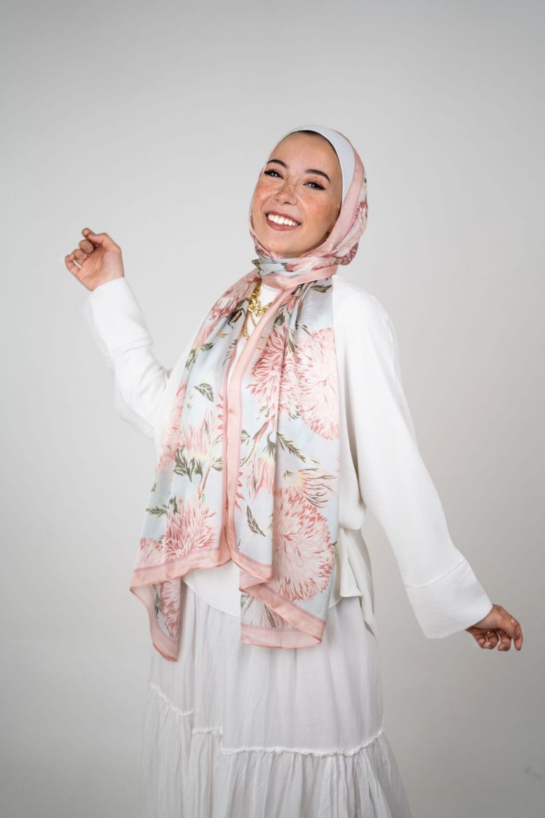 Honey Blooms: Luxurious Satin Fabric - EMMA